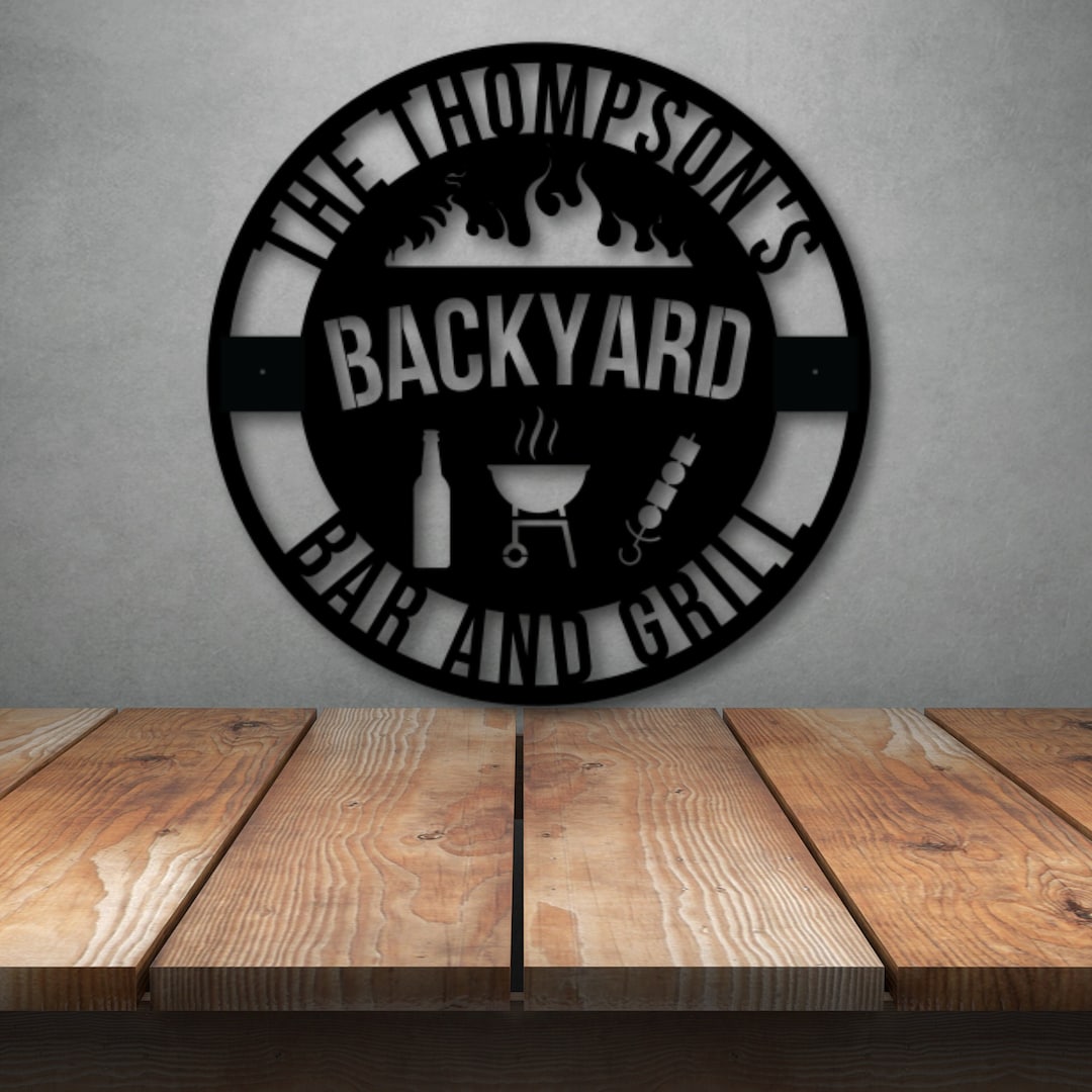 Personalized Metal BBQ Sign; Metal Barbecue Sign; Metal Bar and Grill ...