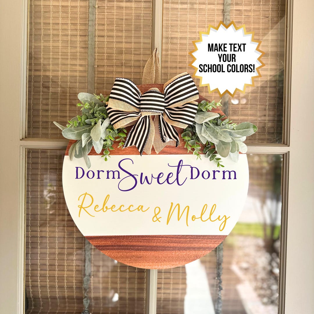 Dorm Room Sign, Dorm Roommate Sign, Dorm Room Door Hanger, Dorm Sign ...