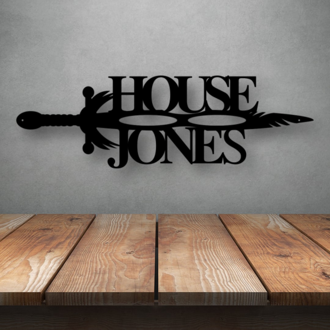 Custom Metal Sword Monogram; Sword With Family House Name; Custom ...