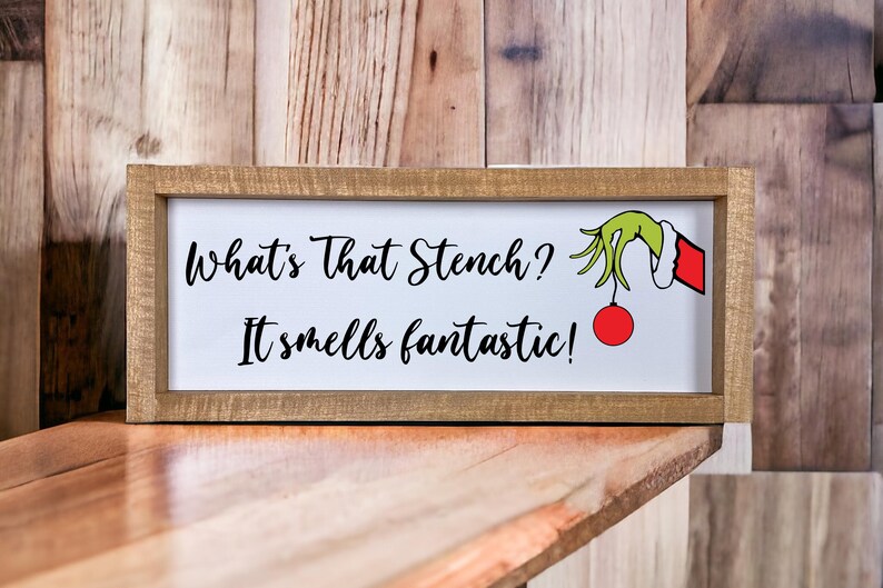 Christmas Bathroom Wooden Sign, What's That Stench Sign, Bathroom Decor ...