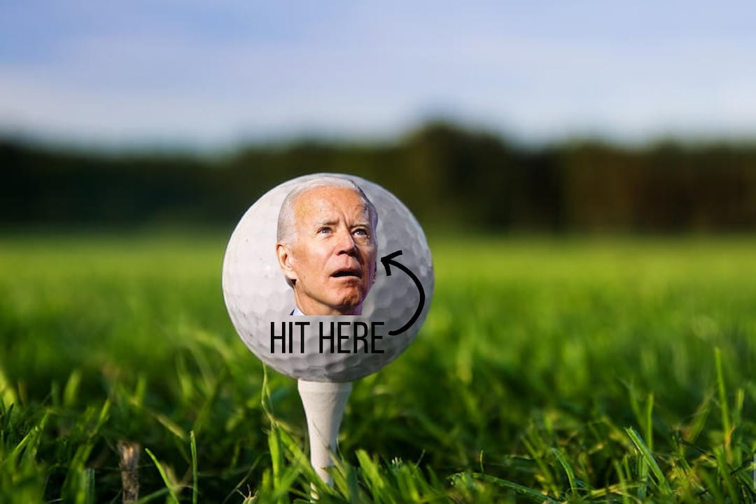 Joe Biden Hit Here Golf Ball, Funny Joe Biden Golf Ball, Joe Biden Golf ...