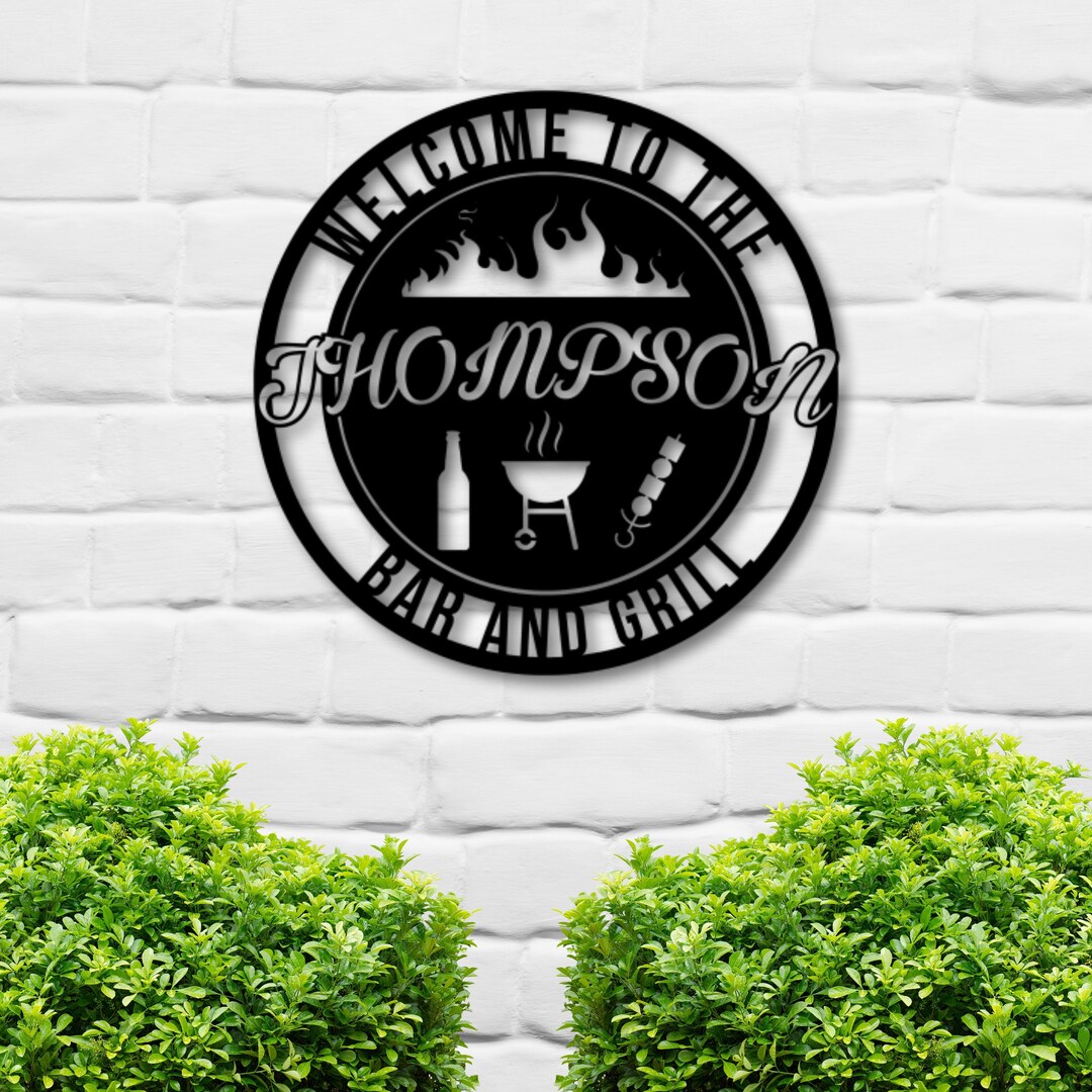 Personalized Metal BBQ Sign; Metal Barbecue Sign; Metal Bar and Grill ...