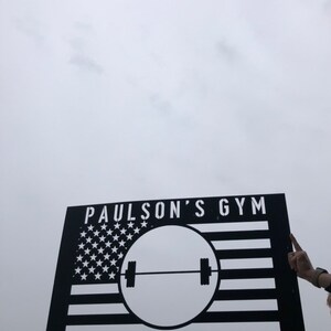 Gym Sign;metal American Flag Gym Sign; Personalized Home Gym Sign ...