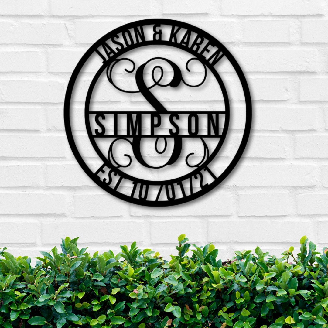 Metal Last Name Sign, Family Name Sign, Custom Metal Sign, Personalized ...