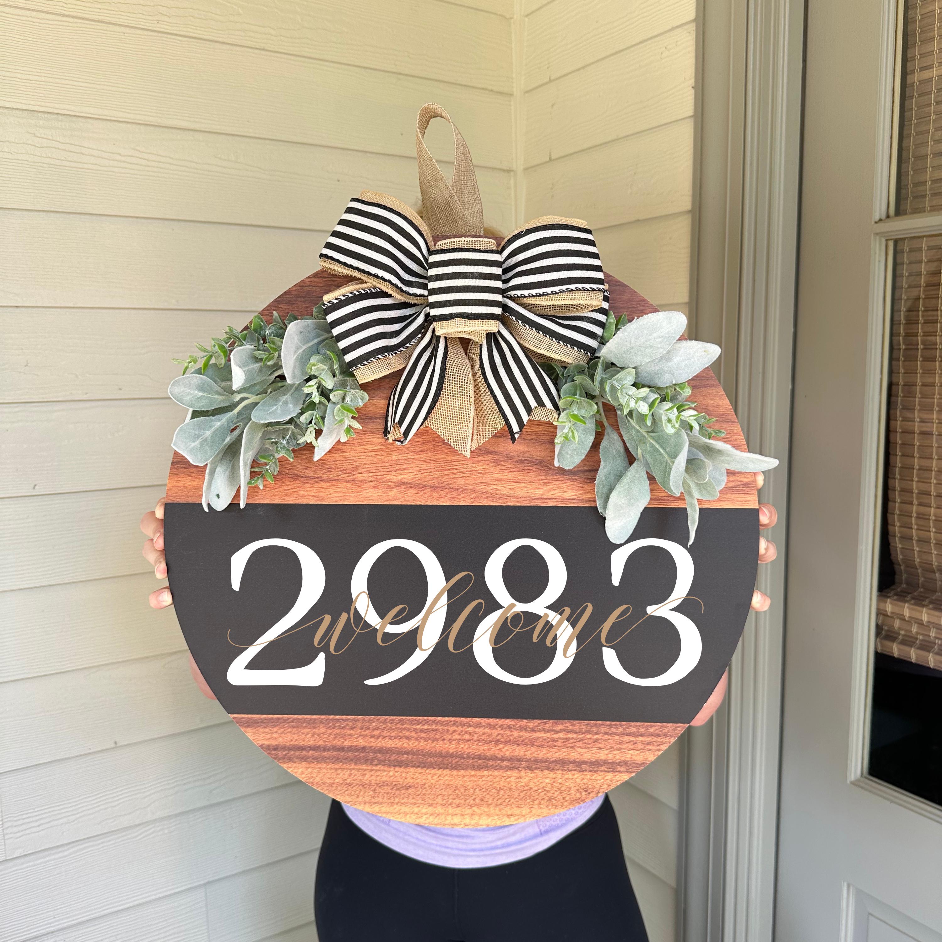 Front Door Decor, Front Door Hanger, Address Door Hanger, Personalized ...