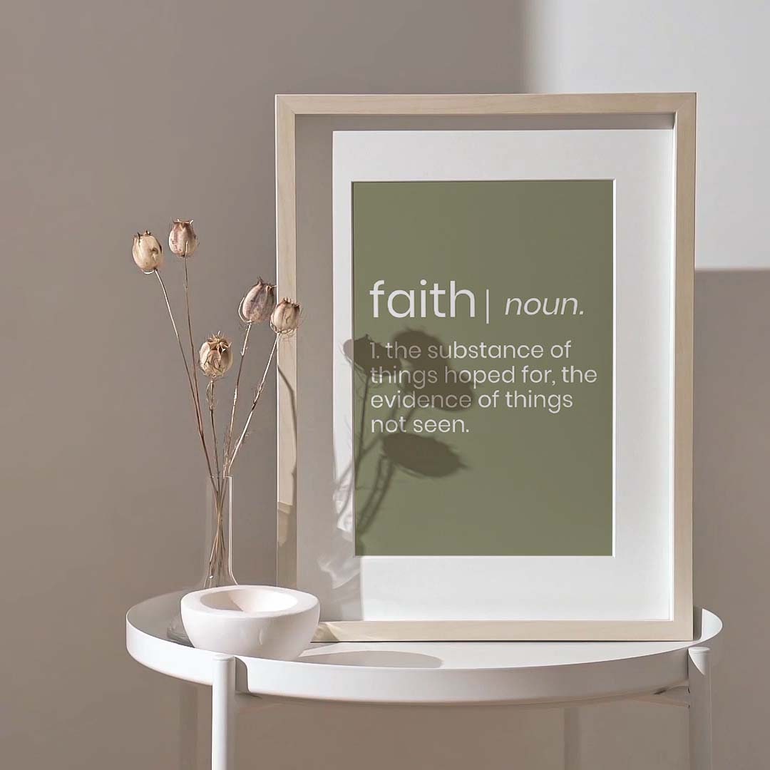 Faith Christian Definition Printable Digital Wall Art Olive Branch - Etsy