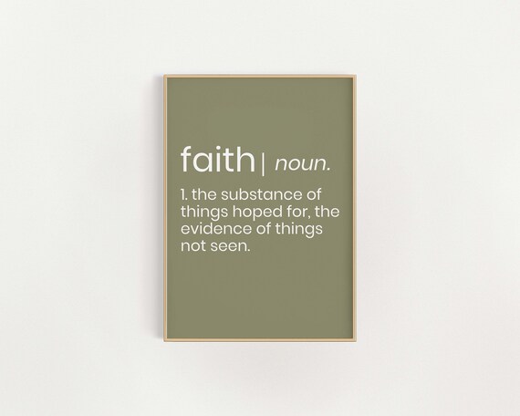 Faith Christian Definition Printable Digital Wall Art | Etsy