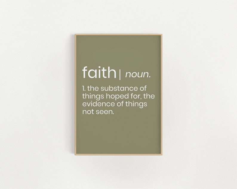 Faith | Christian Definition Printable Digital Wall Art | Olive Branch ...