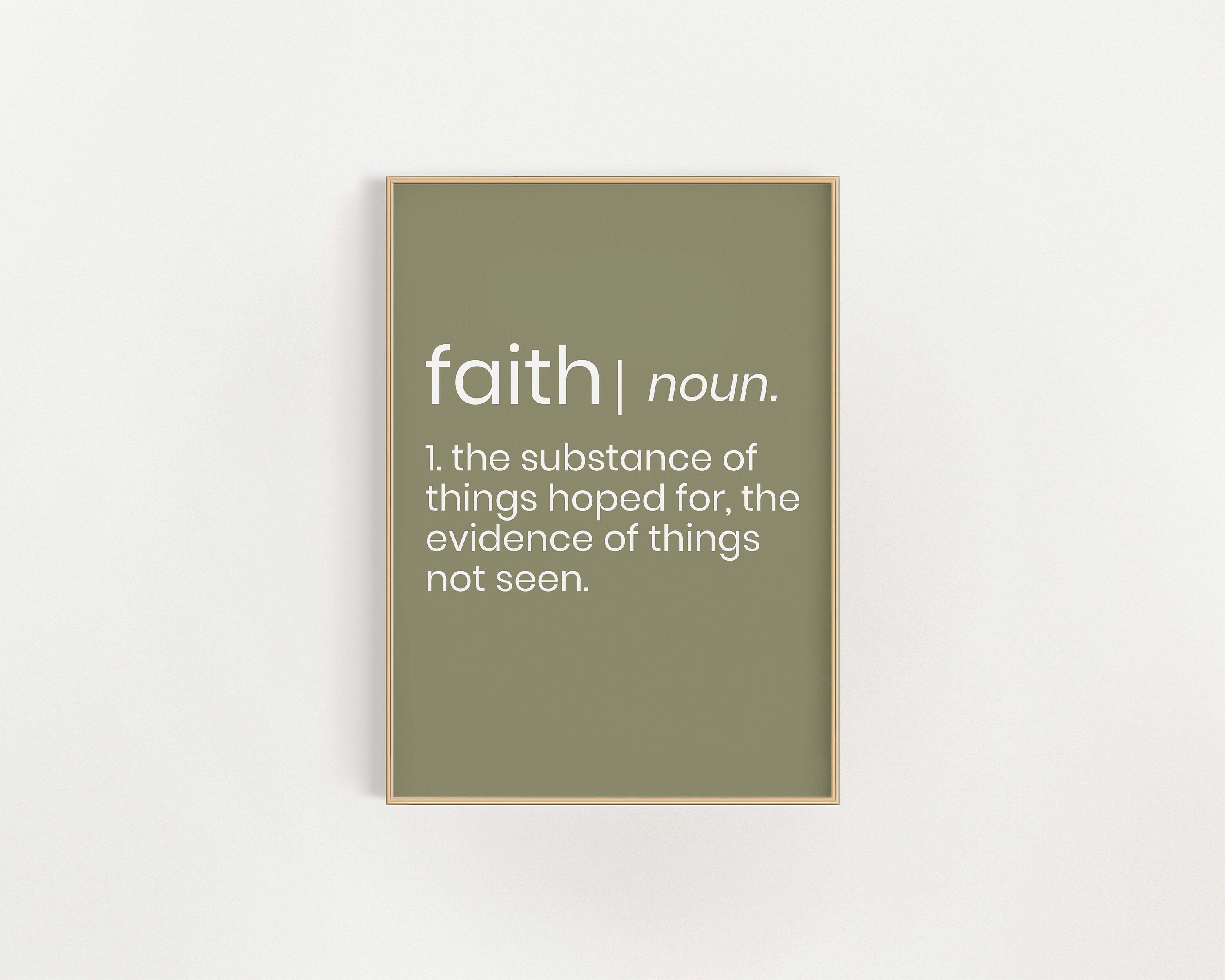 Faith | Christian Definition Printable Digital Wall Art | Olive Branch ...