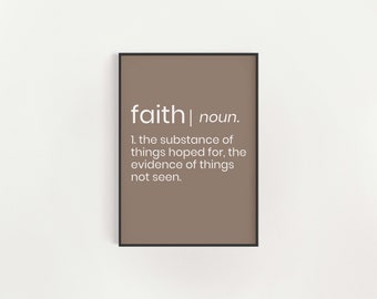 Faith Christian Definition Printable Digital Wall Art - Etsy