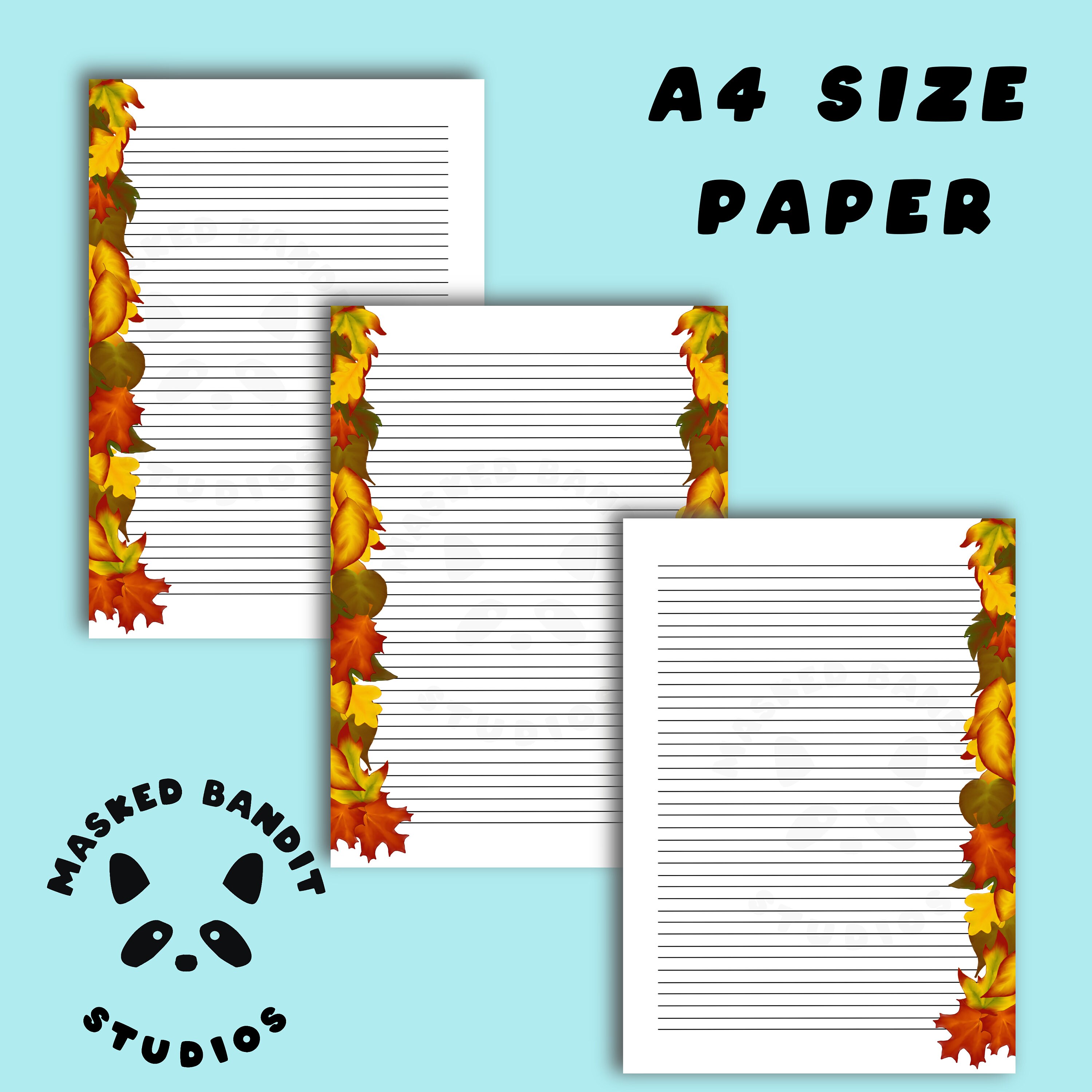 Notepad 3.5x3.5, 3.5x5.5, & A4 Paper With Leaf Border - Etsy