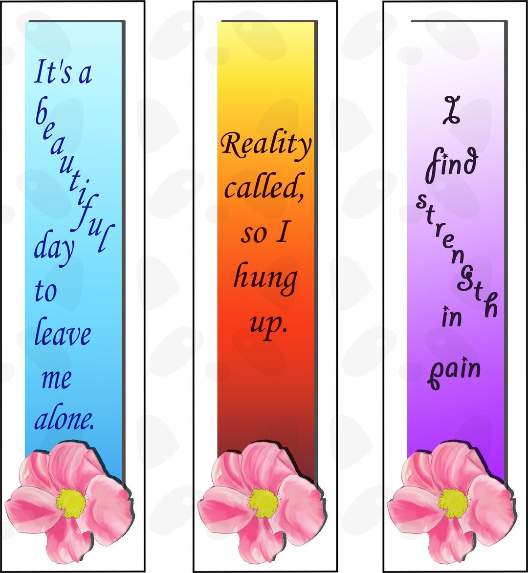 Buy Printable 90's Style Sassy Bookmarks With Prairie Rose set of 3 ...