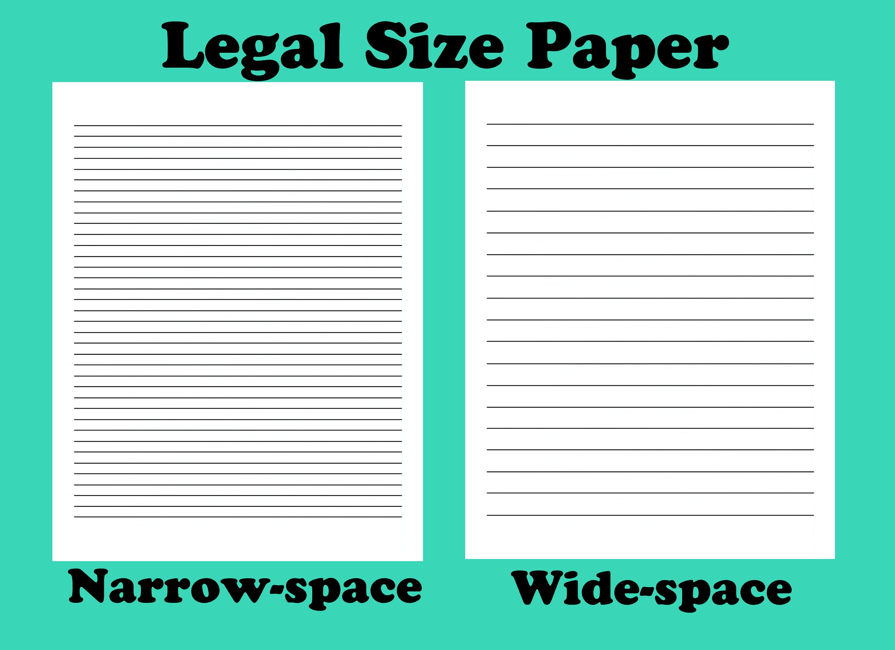 Downloadable Lined Legal & A4 Paper Bundle - Etsy