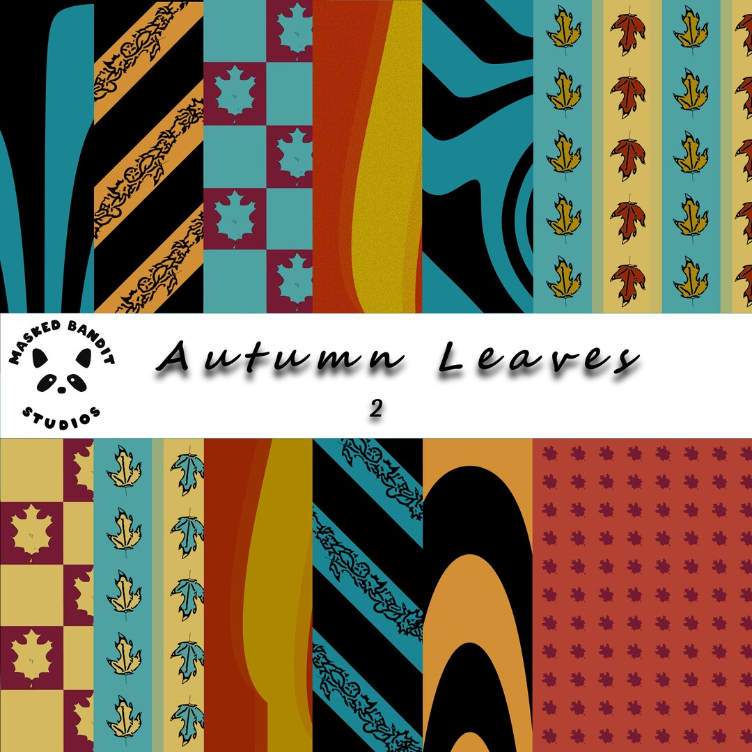 Autumn Leaves Digital Paper 12x12 Pack #2 - Etsy