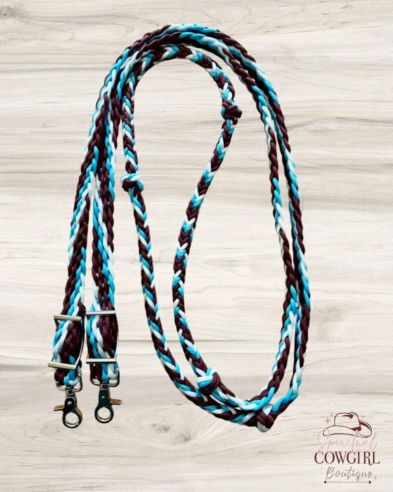 Hand-braided Paracord Barrel Racing Reins – Durable, Adjustable Western ...