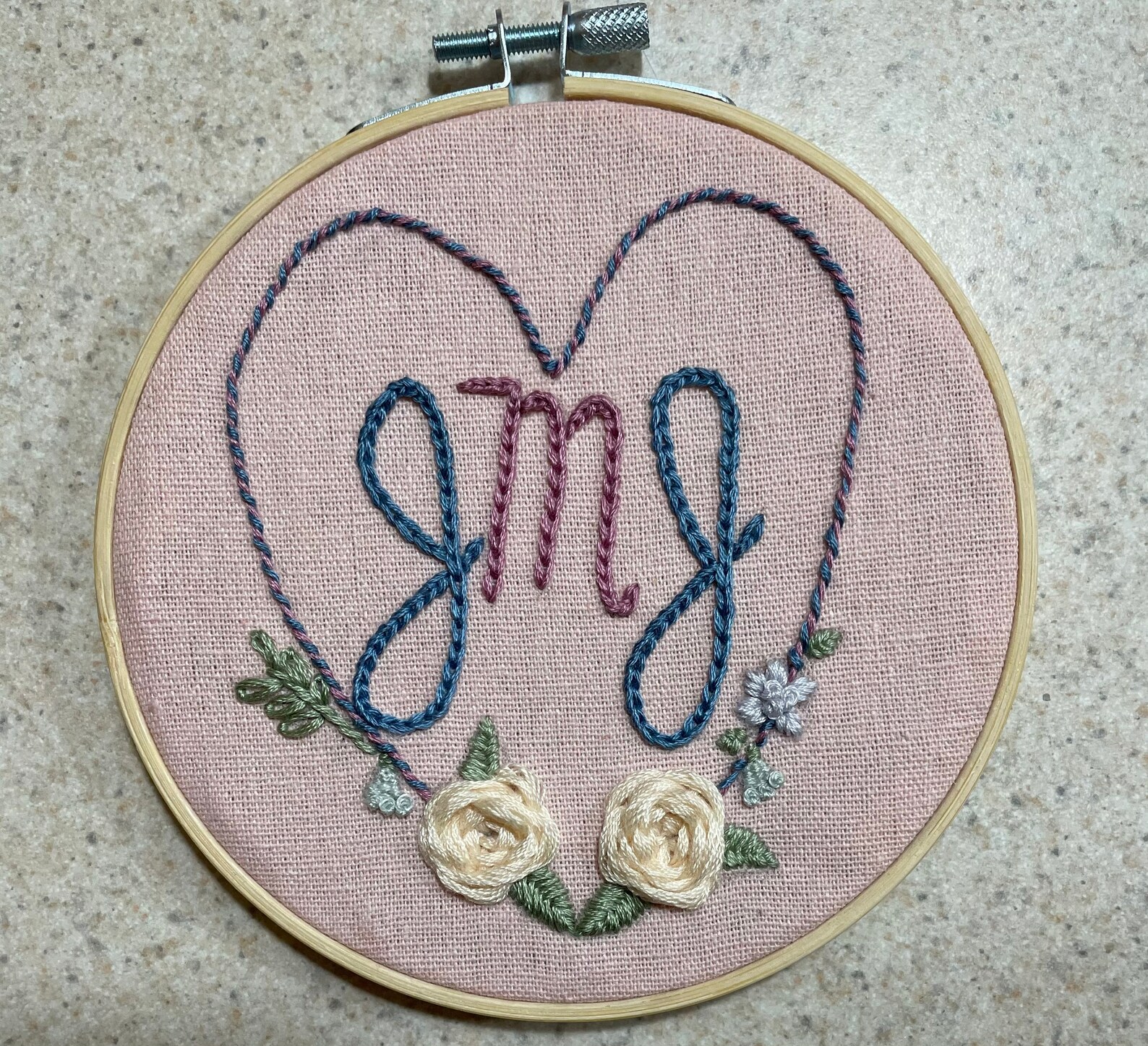 JMJ Floral Heart Hand Embroidery Pattern for 6-inch Hoop, PDF Template ...