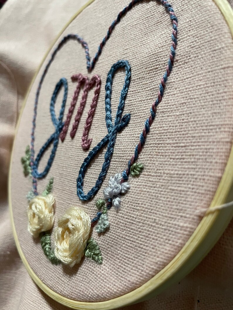 JMJ Floral Heart Hand Embroidery Pattern for 6-inch Hoop, PDF Template ...