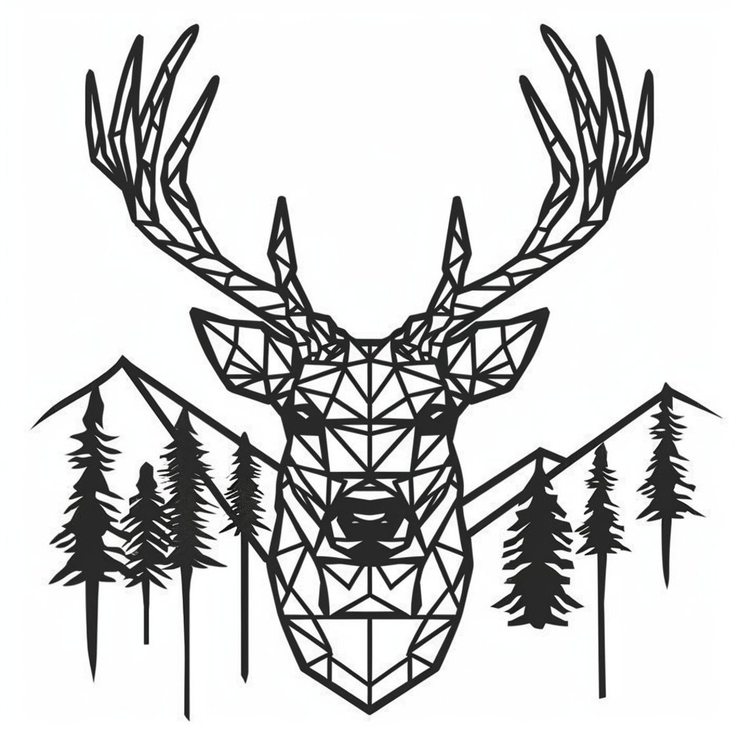 10 Deer Head, Vector Files, for Laser Cut, Cnc, Digital Files, Dxf, Cut ...