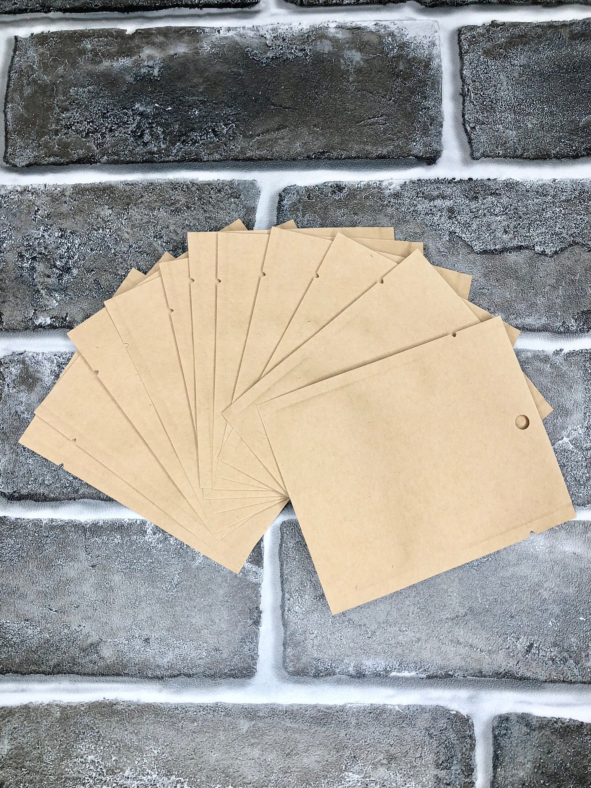 50 Mini Biodegradable Compostable Kraft Flat Bags, 4.25 X 3.45 Inches ...