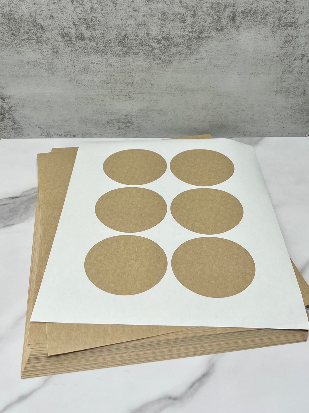 Natural Kraft Paper Adhesive Labels, Round Rustic Brown Labels, 2.875 ...