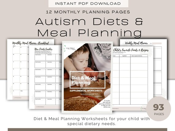 Autism Diet and Meal Planning Worksheets 12 Monthly Planning - Etsy UK