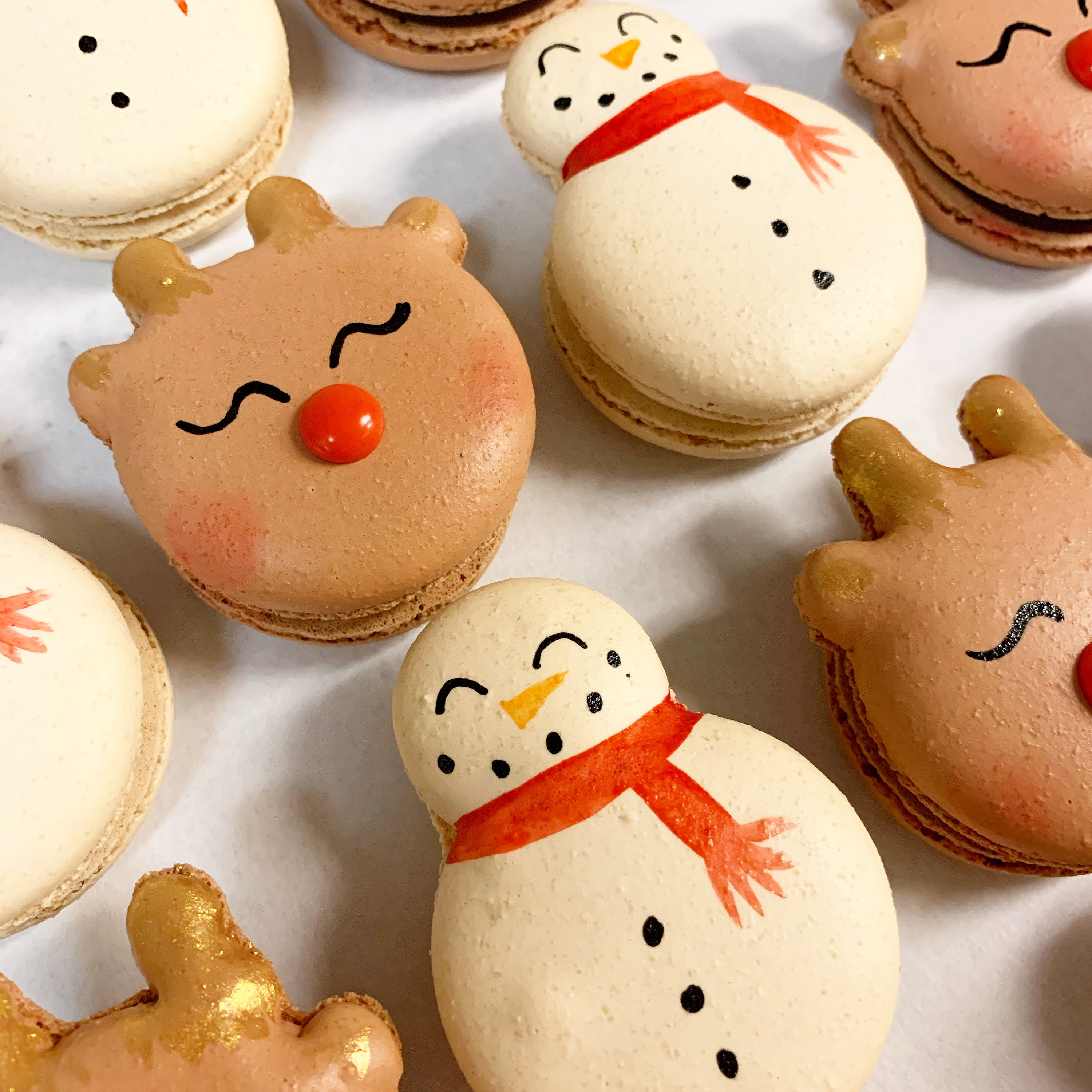 Snowman Shaped Macaron Piping Template Digital Download for ...