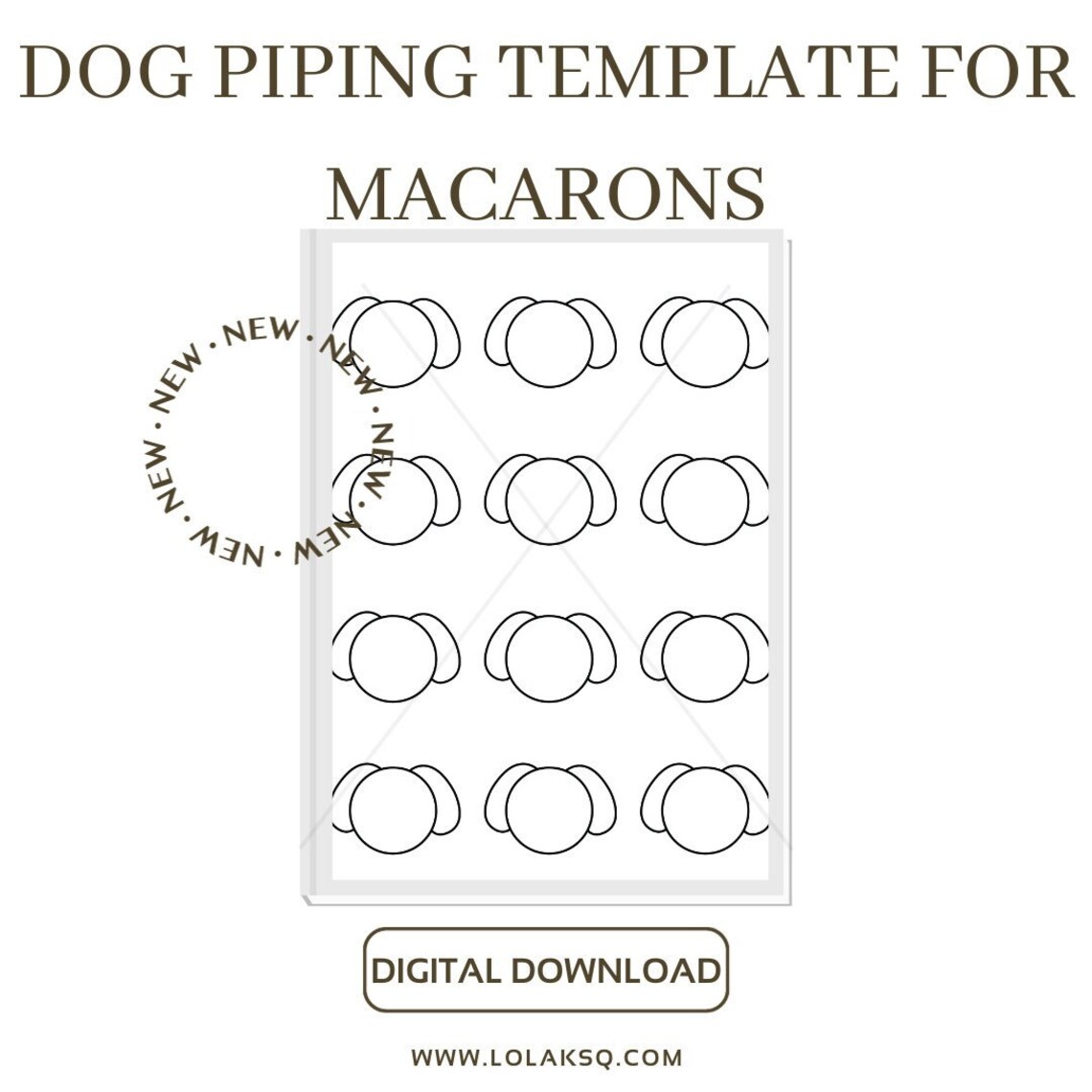 Dog Macaron Piping Template Digital Download for - Etsy