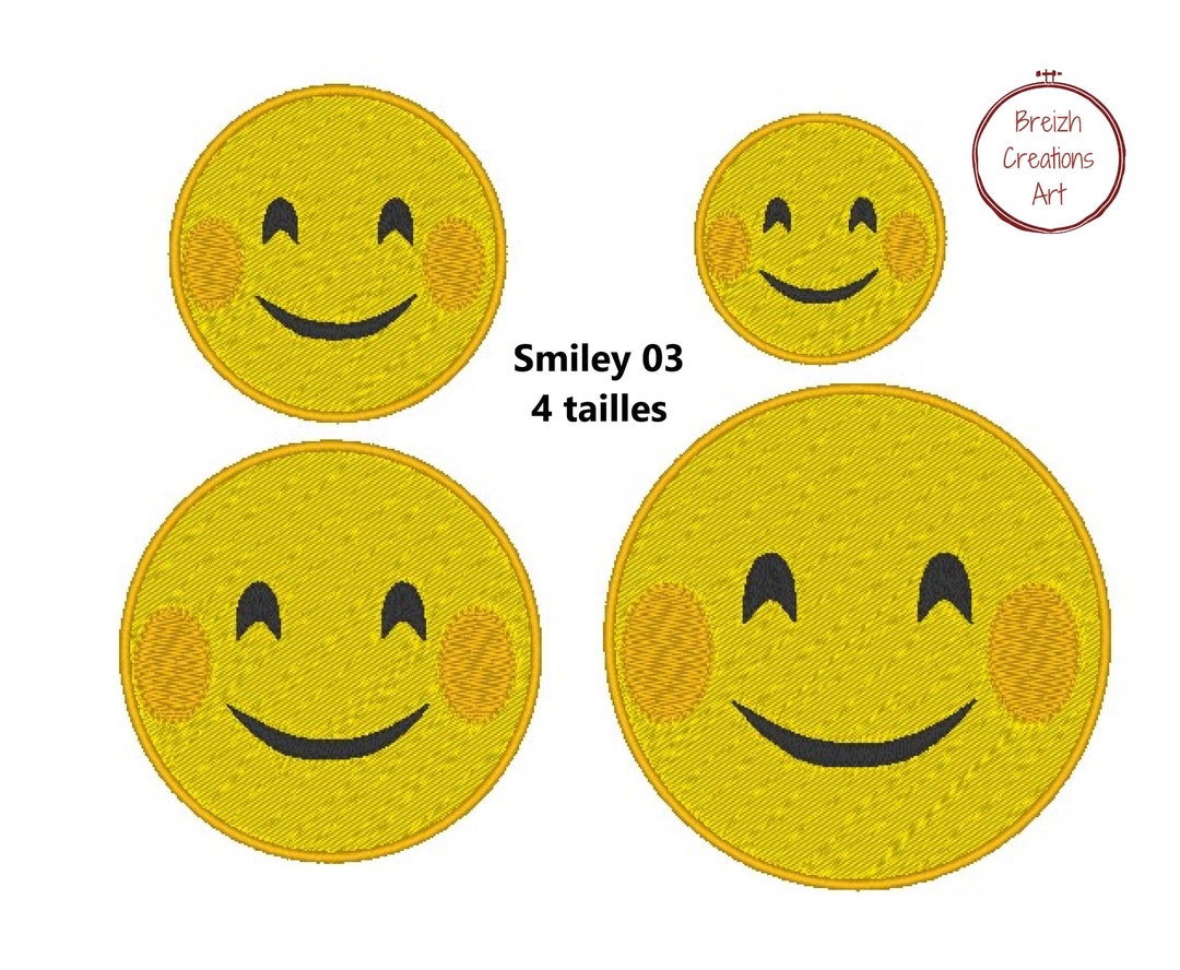 Machine Embroidery Design Emoticon, Smiley, Shy Smile, Digital File to ...
