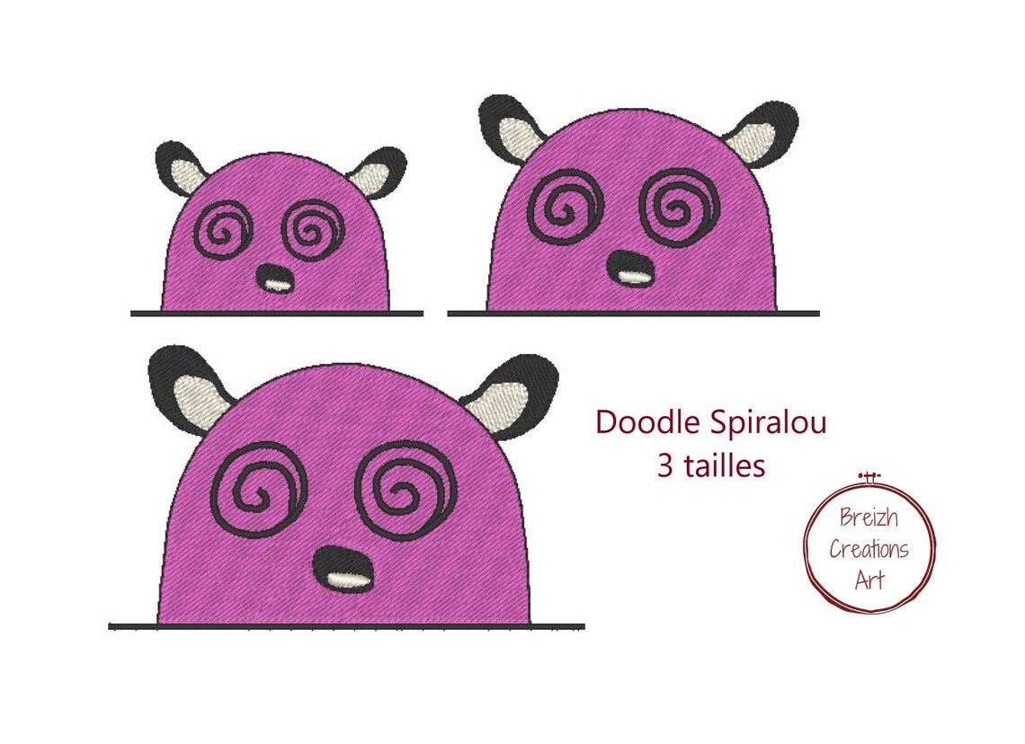 Machine Embroidery Design Funny Spiral Doodle, Kawaii, Digital File to ...