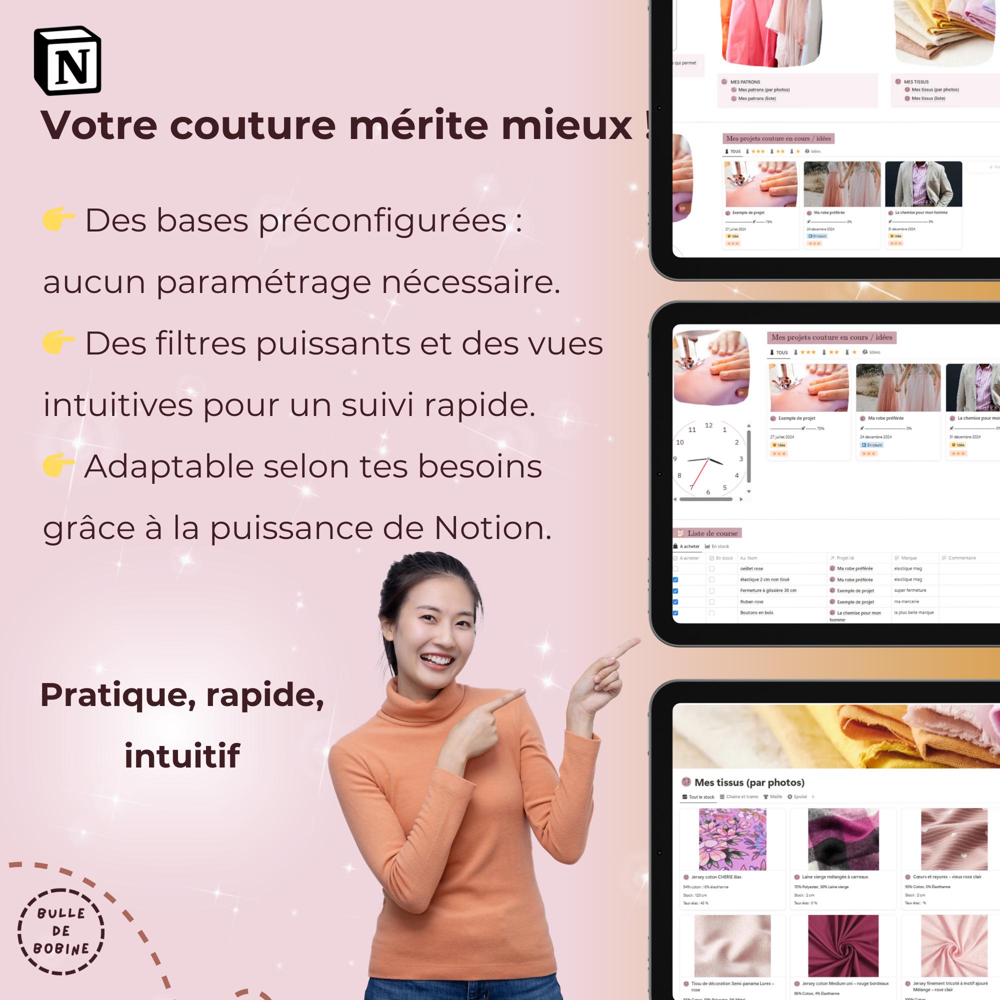 Notion Sewing Template, Fabric, Pattern & Project Database, Save Time ...