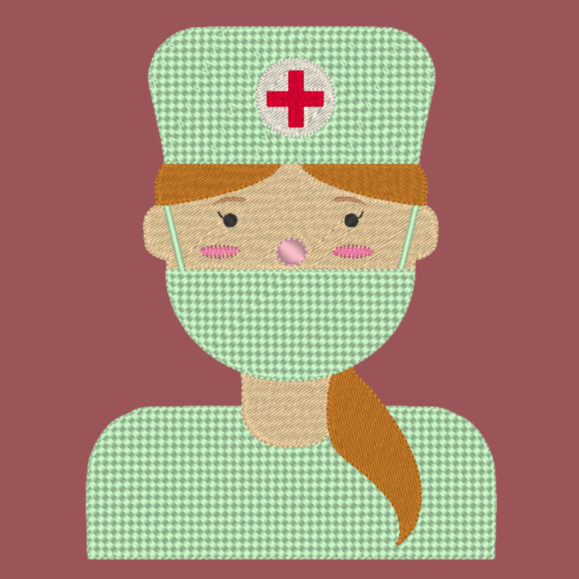 Machine Embroidery Design Nurse Hero Mask, Doctor, First Aider, Carer ...