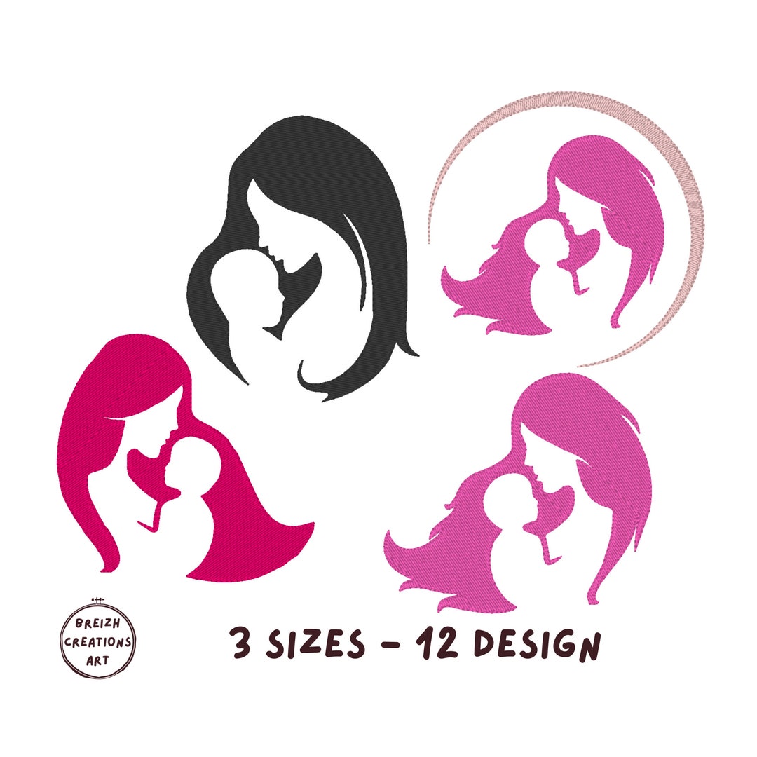 Embroidery Design Machine Woman Baby Child, Cuddle, Mother, Mom, Love ...