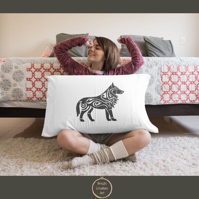 Tribal Wolf Machine Embroidery Pattern Celtic Fox Design - Etsy