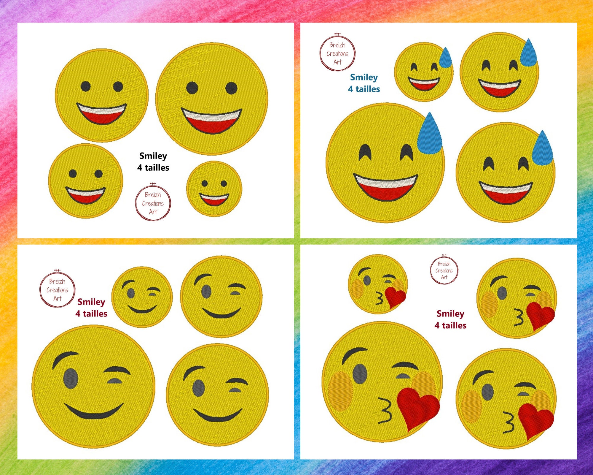 Machine Embroidery Design Mega Pack Smiley Smiley Kiss Joker Bezel Star ...