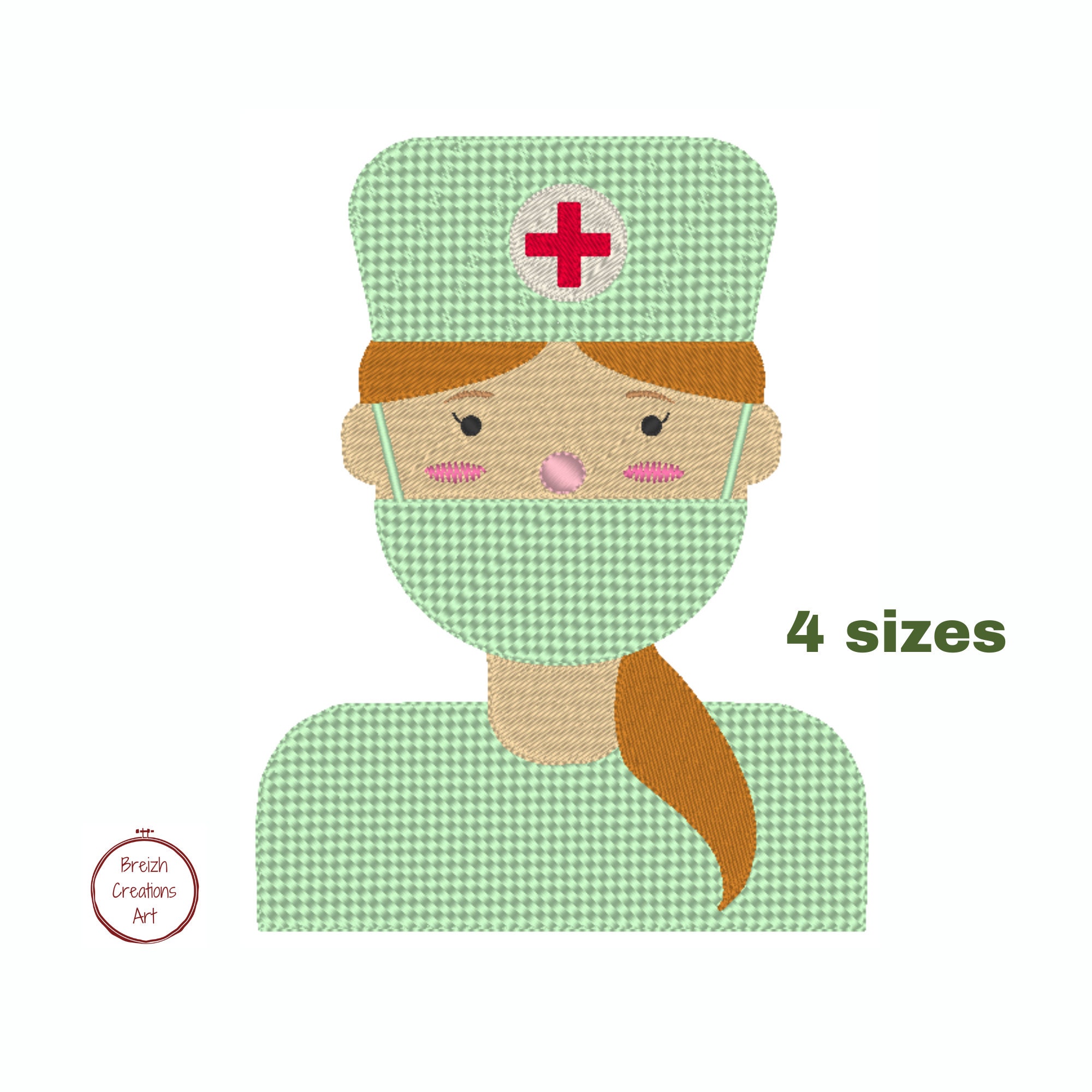 Machine Embroidery Design Nurse Hero Mask, Doctor, First Aider, Carer ...