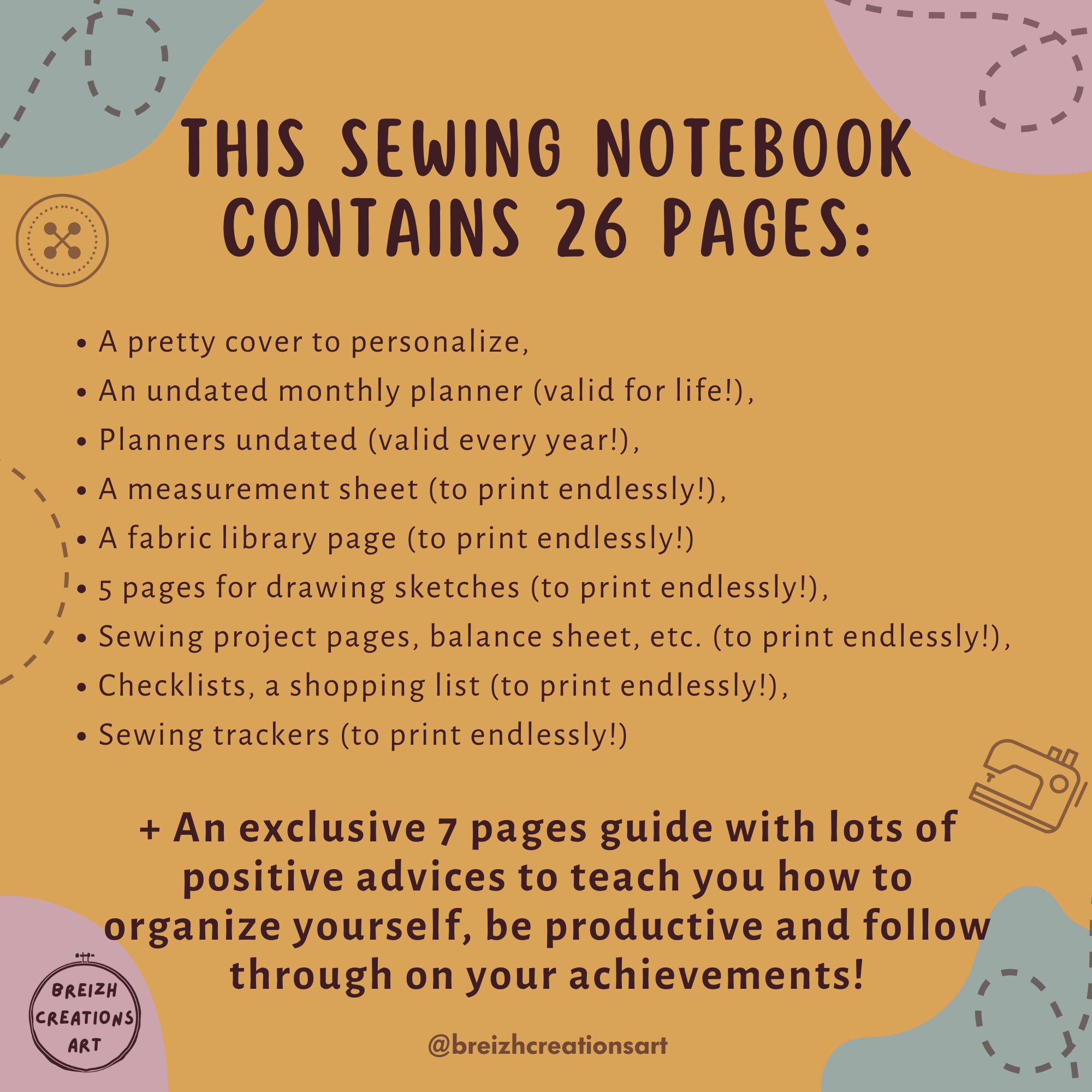 Digital Sewing Notebook, Planner, Organizer, Sewing Notebook, Project ...