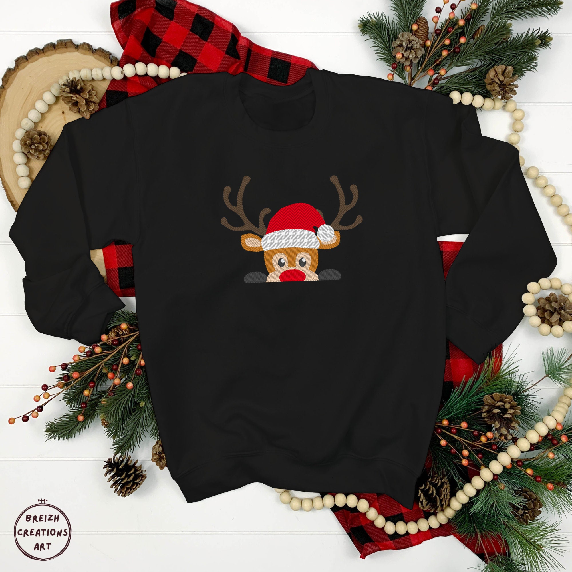 Rudolph Machine Embroidery Design, Christmas Red Nosed Reindeer, Deer ...