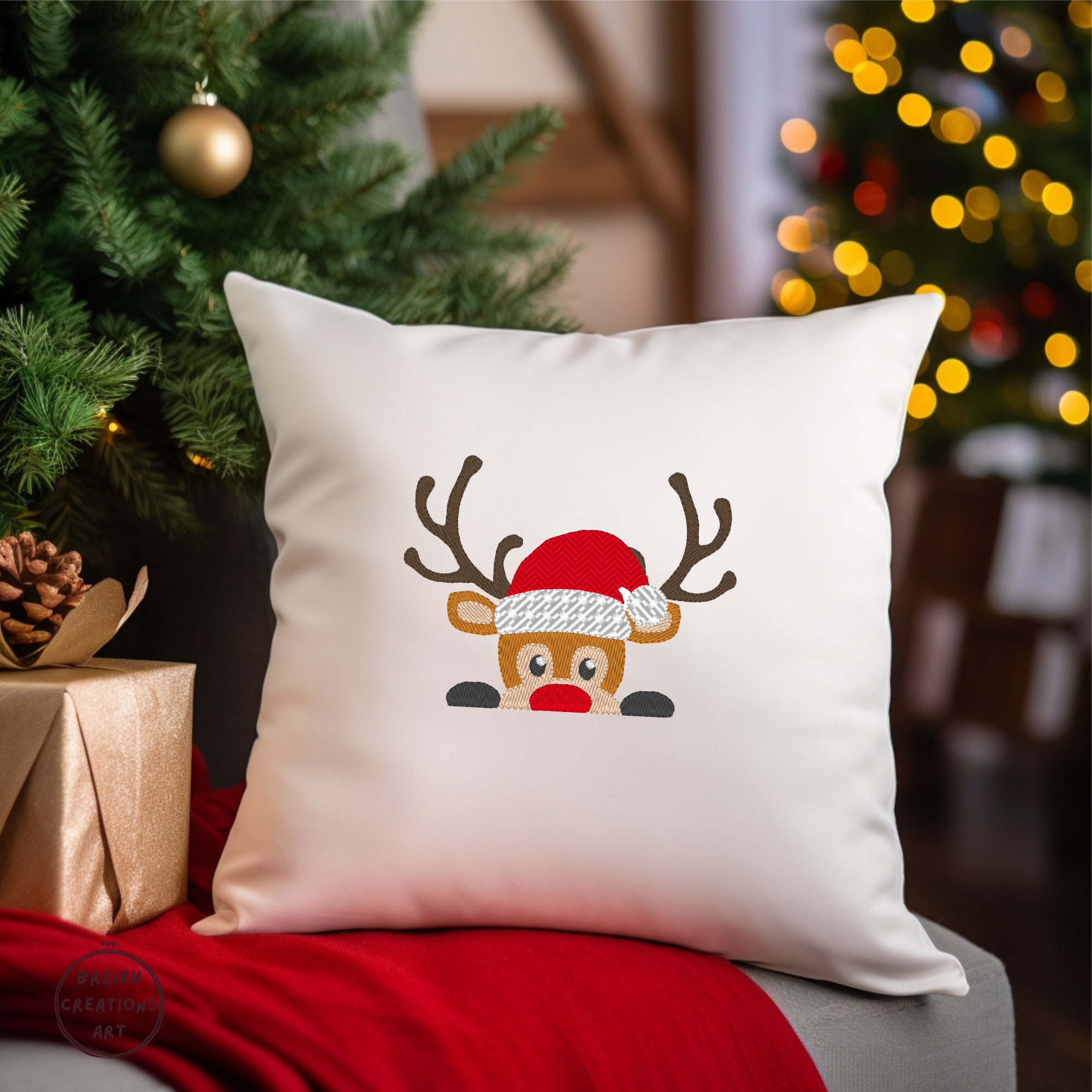 Rudolph Machine Embroidery Design, Christmas Red Nosed Reindeer, Deer ...