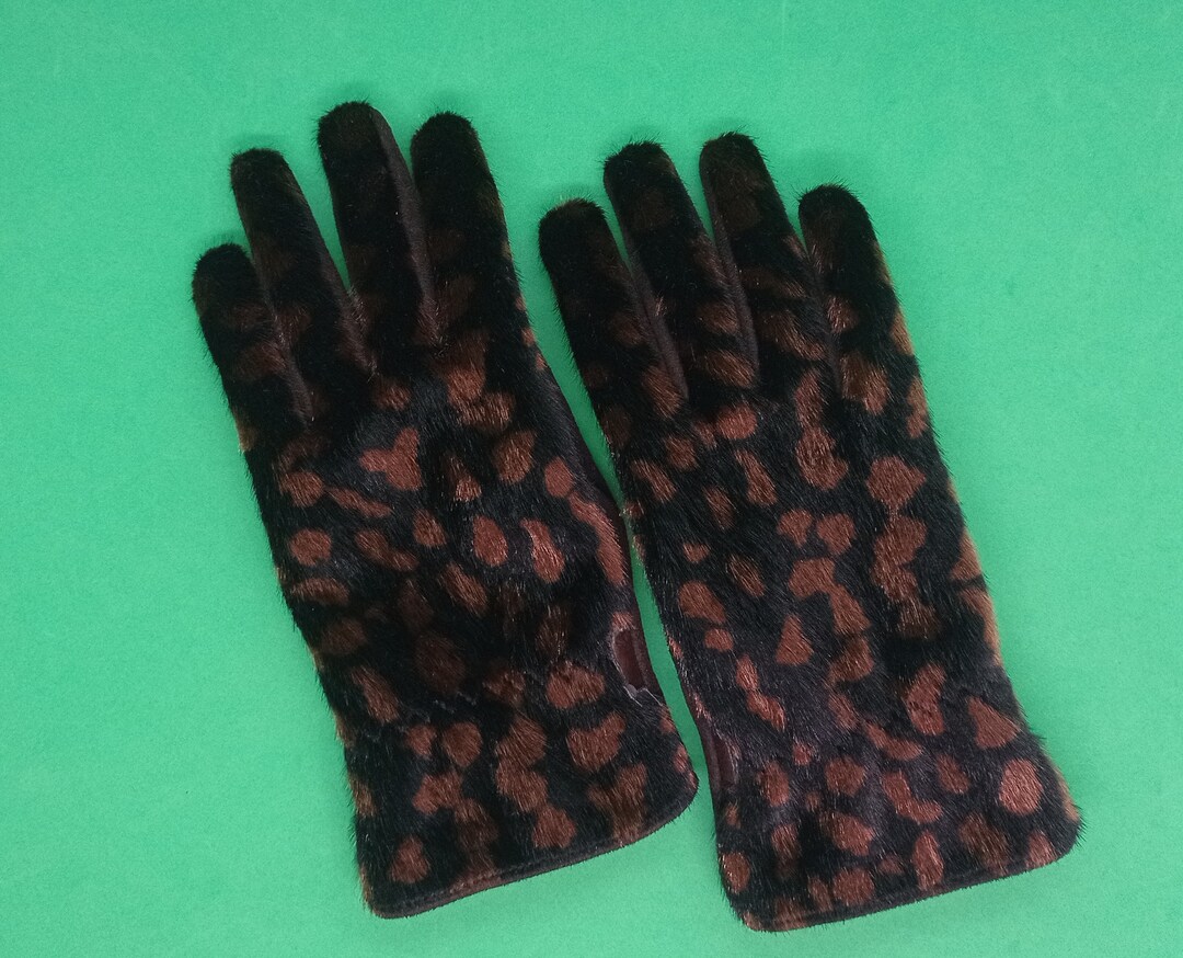 Vintage Gloves Animal Print - Etsy