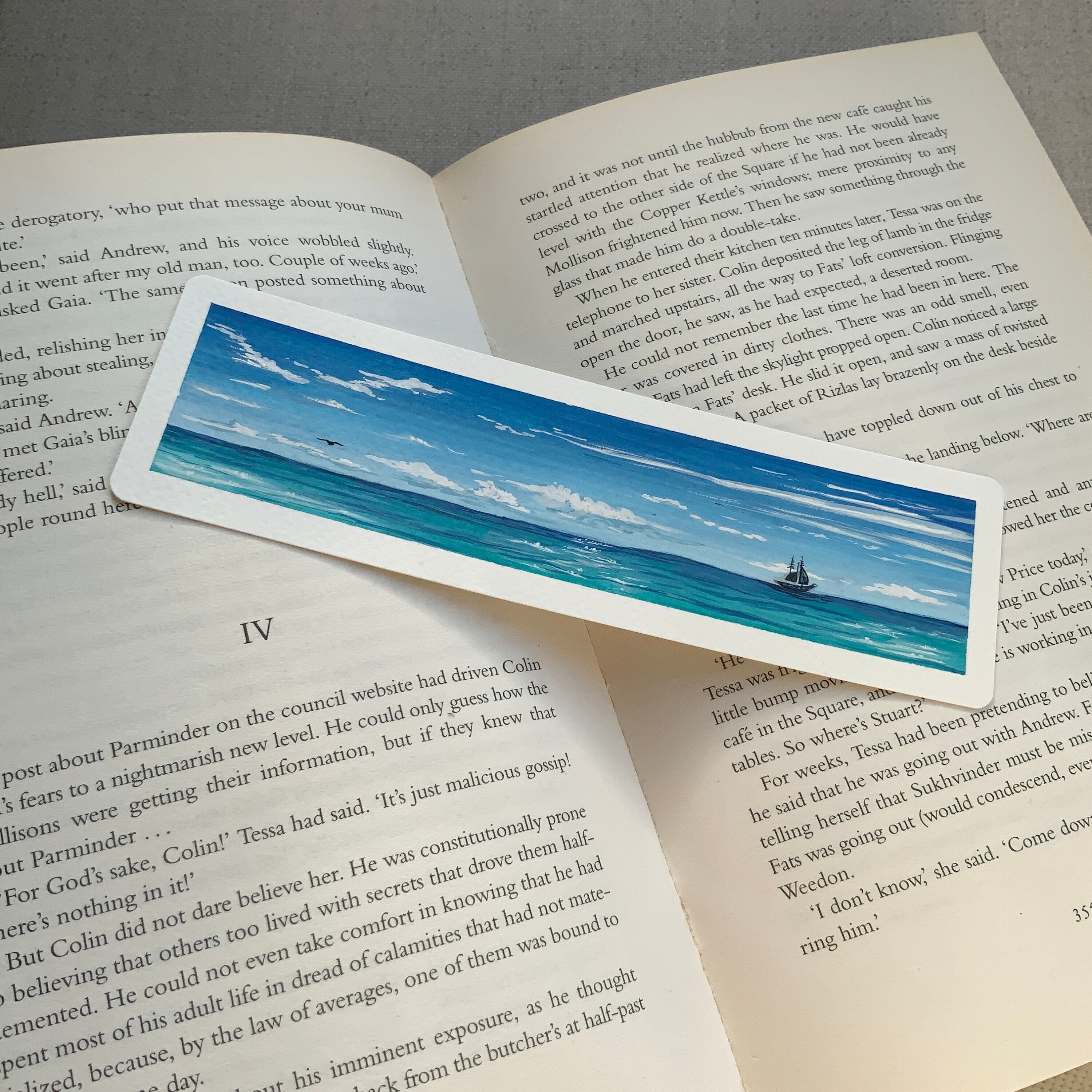 Ocean Seascape Bookmark Hand-painted Bookmarks Handmade Bookmarks ...