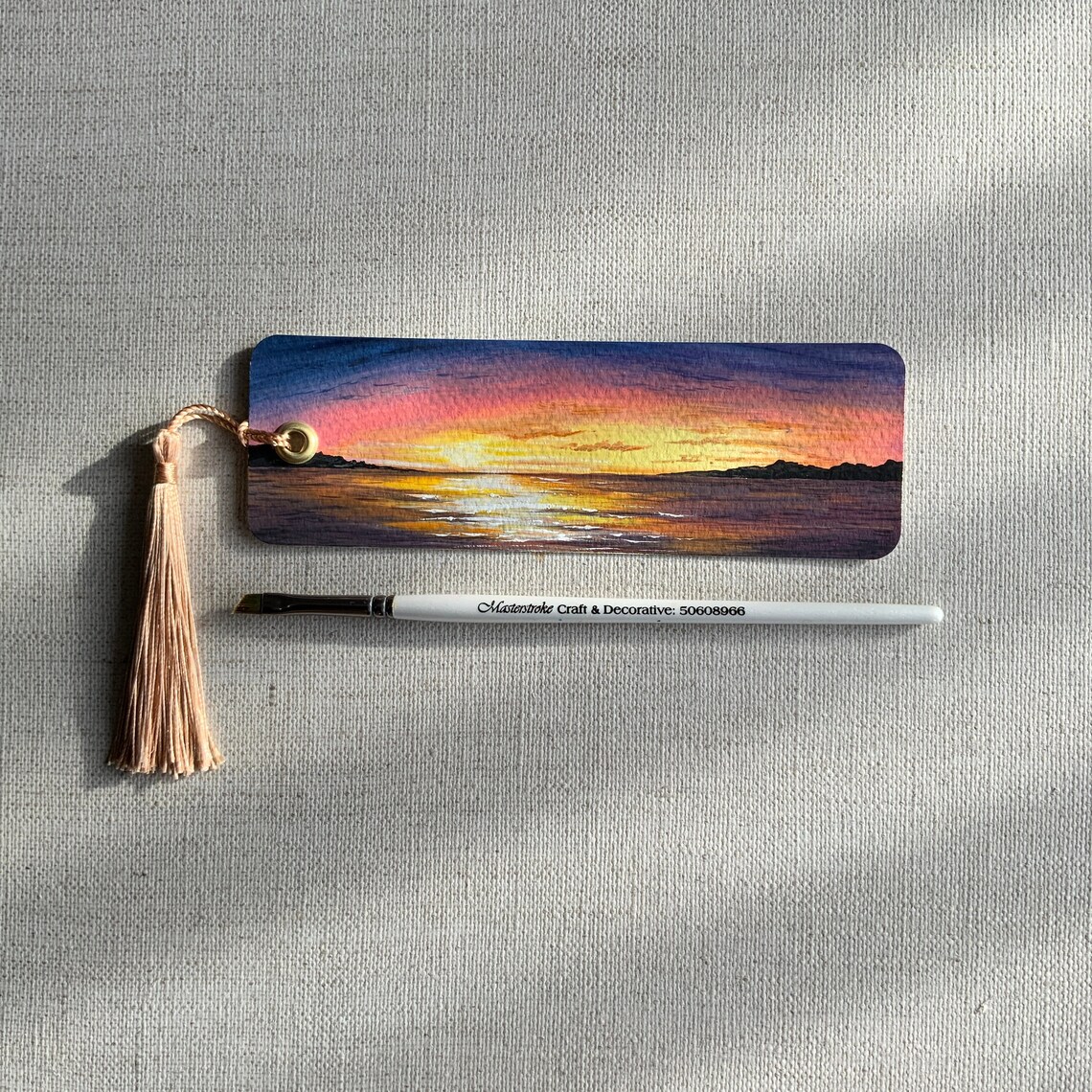 Sunset Bookmark Bookmarks Hand-painted Bookmark Watercolour Bookmark ...