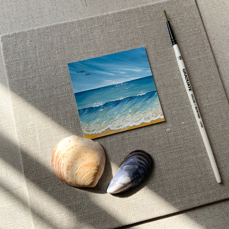 Mini Ocean Wave Art Painting Mini Painting Miniature Art - Etsy