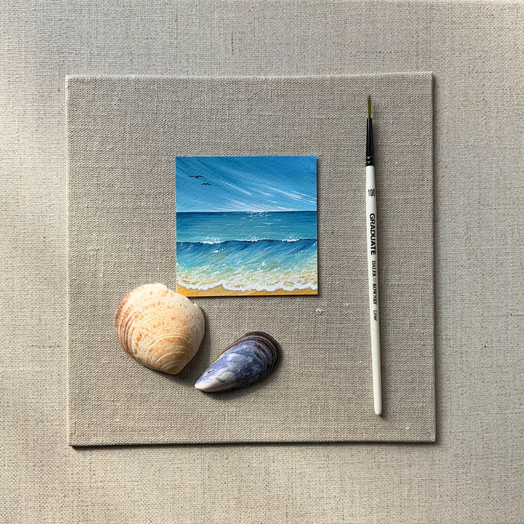 Mini Ocean Wave Art Painting Mini Painting Miniature Art - Etsy