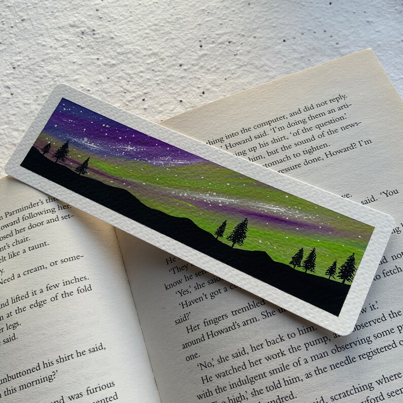 Northern Lights Bookmark Hand-painted Bookmark Handmade Bookmark ...