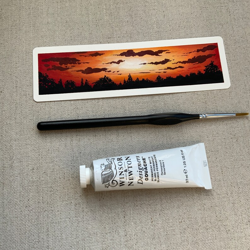 Sunset Fire Sky Bookmark Hand painted Bookmark Handmade Bookmark ...