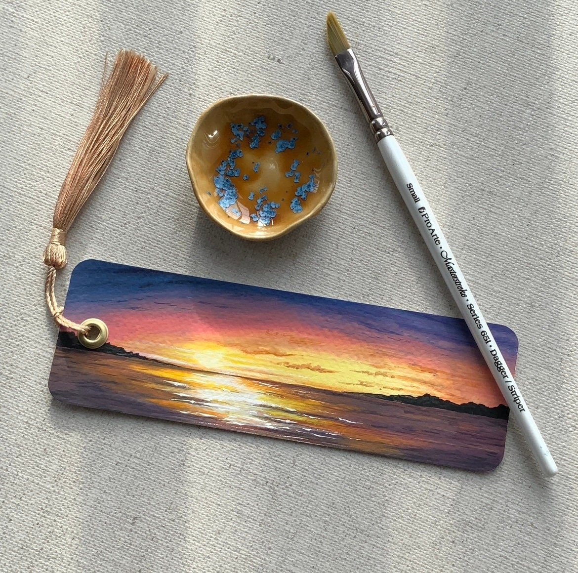 Sunset Bookmark Bookmarks Hand-painted Bookmark Watercolour Bookmark ...