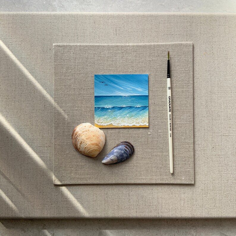 Mini Ocean Wave Art Painting Mini Painting Miniature Art - Etsy