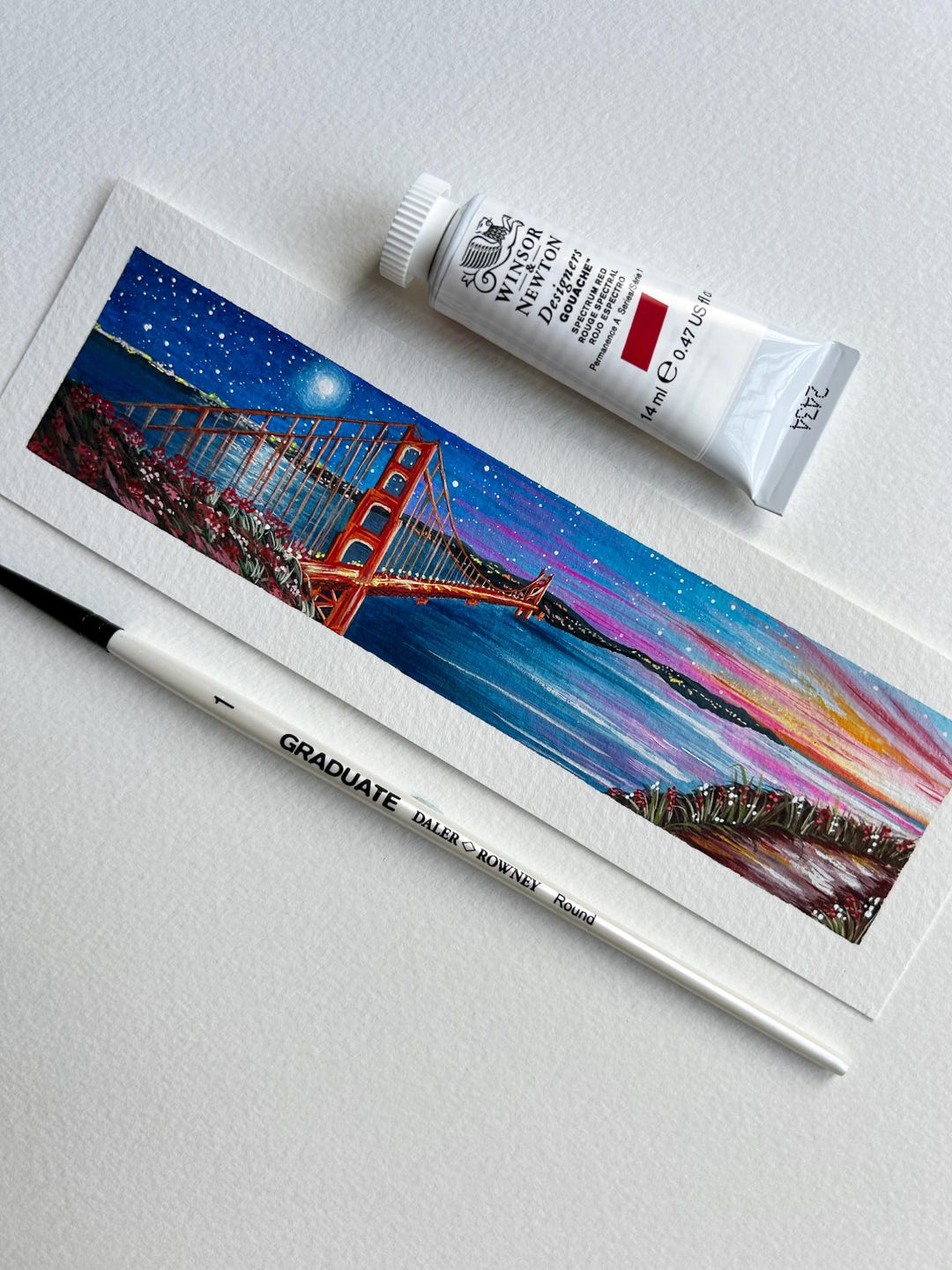 San Francisco Travel Bookmark - Watercolour Landscape Painting ...