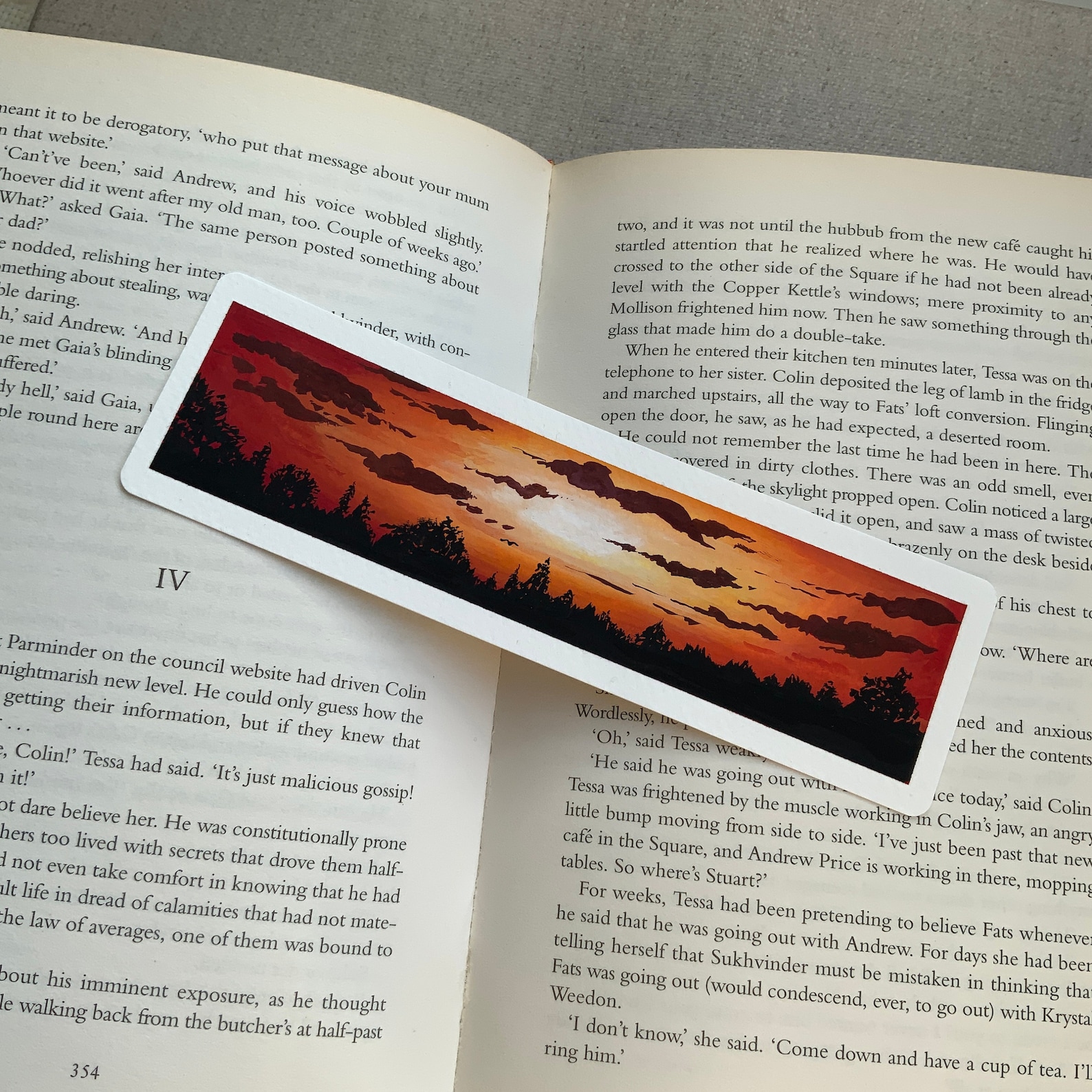Sunset Fire Sky Bookmark Hand painted Bookmark Handmade Bookmark ...