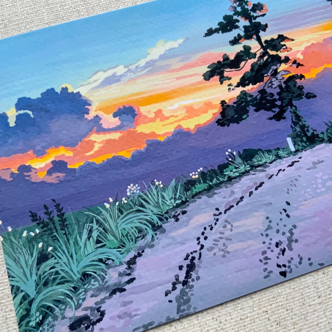 Anime Sunset Watercolour Painting Popular Japanese Anime Print Anime ...